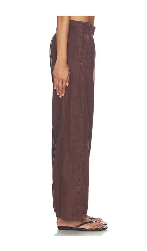 Free People Days End Linen Pull-on Pants - Brown