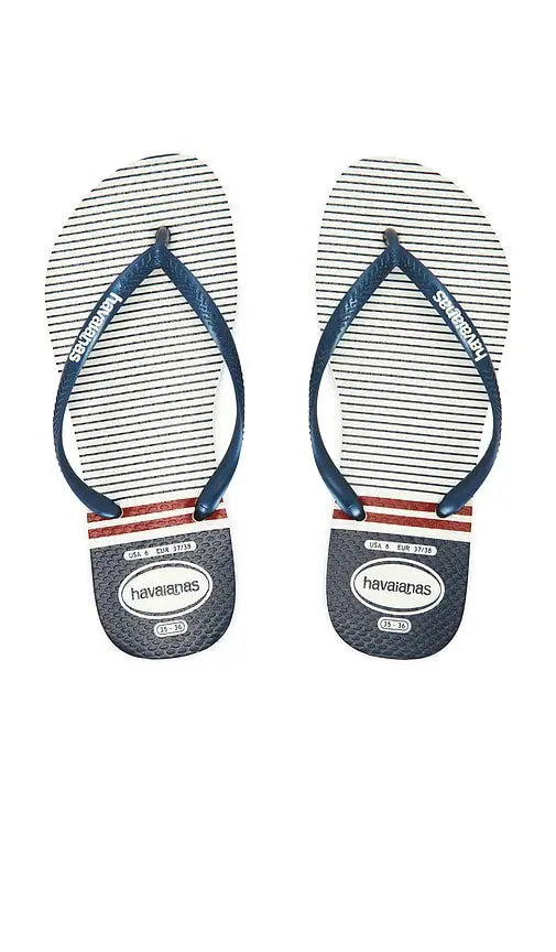 Havaianas Slim Nautical Thong Sandals - Navy