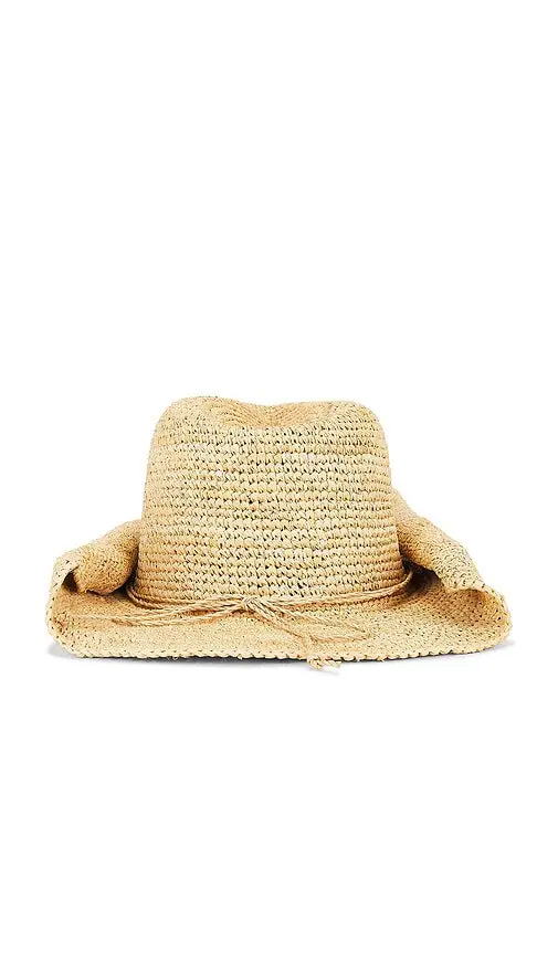 FLORABELLA Tanya Crochet Raffia Cowboy Hat - Neutral