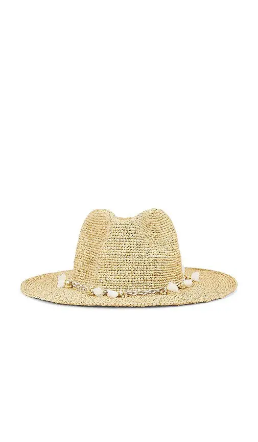 FLORABELLA Taylor Hand-crocheted Raffia Sunhat With Metallic Cord And Tassel Embellishment - Neutral