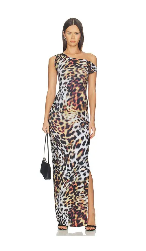 Norma Kamali Drop Shoulder Fitted Gown - Brown