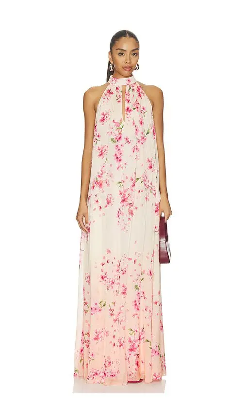 Rococo Sand Floral Print Halterneck Maxi Dress
