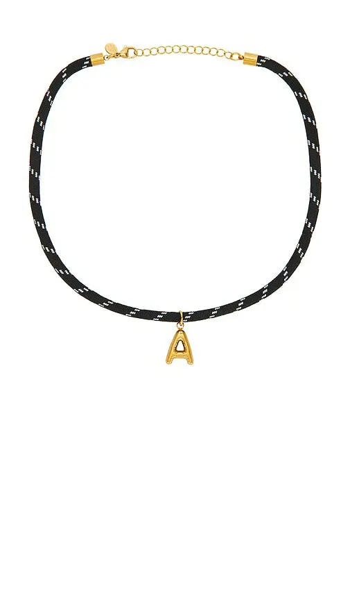 PETIT MOMENTS Bubble Initial Paracord Necklace - Black