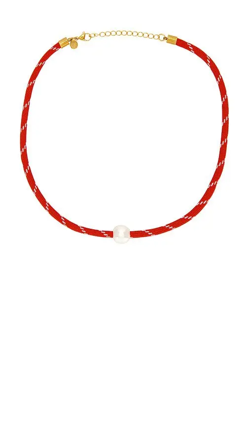 PETIT MOMENTS Pearl Charm Necklace - Red