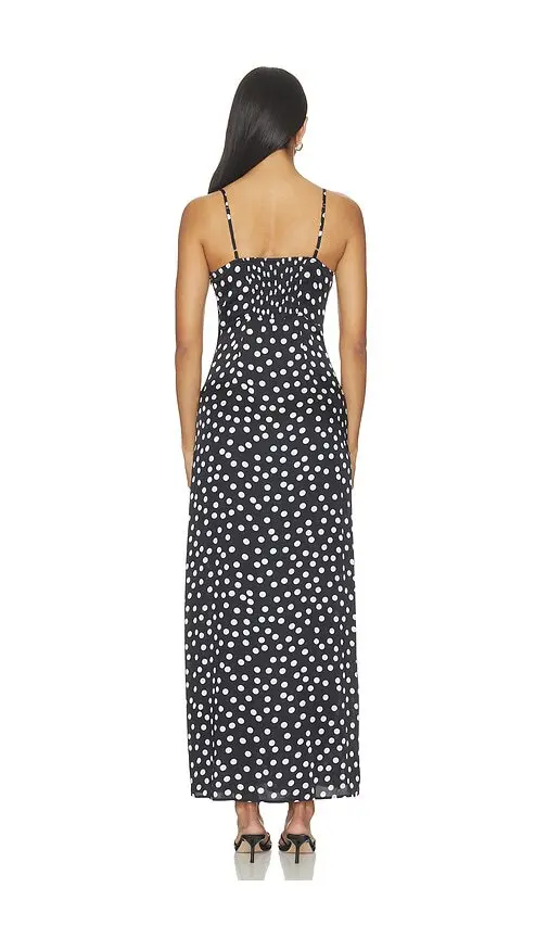 LESLIE AMON Polka Dot Maxi Dress