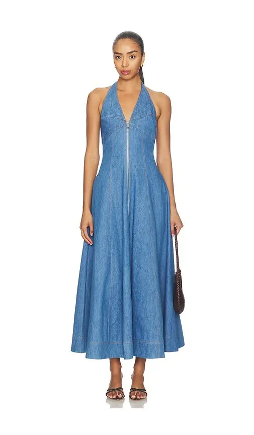 NICHOLAS Elsa Denim Midi Dress - Blue