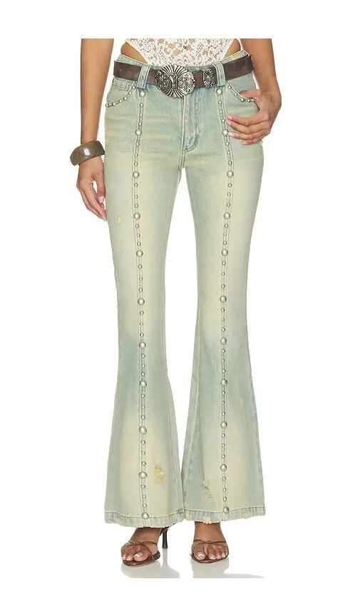 MARKGONG Studded Flared Jeans