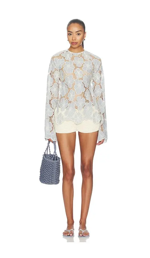 KETTEL ATELIER Floral Lace Long Sleeve Top