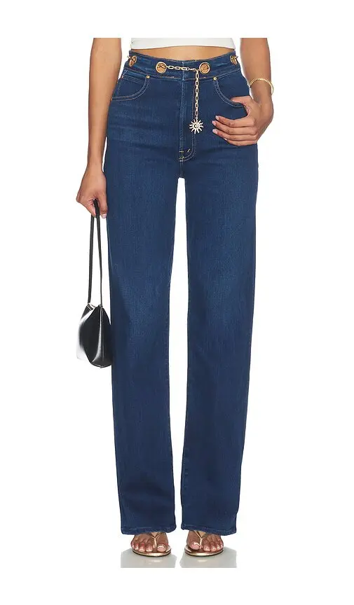 MOTHER The Off The Chain High Waisted Tunnel Vision Sneak Jeans - Blue