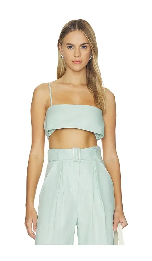 Matthew Bruch Structured Bandeau Crop Top - Blue
