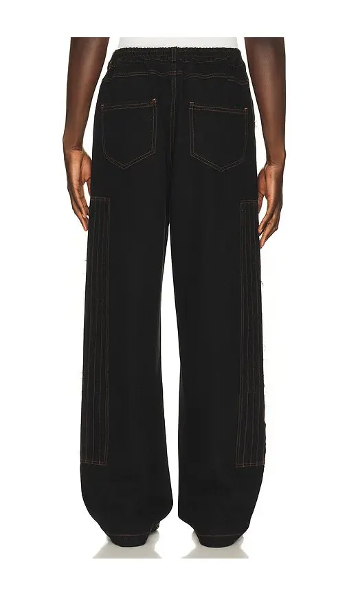 PAS UNE MARQUE Distressed Patchwork Carpenter Pants