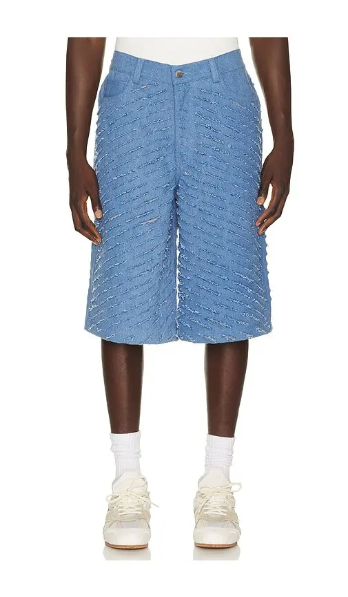 PAS UNE MARQUE Cut Through Denim Shorts