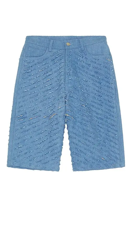 PAS UNE MARQUE Cut Through Denim Shorts