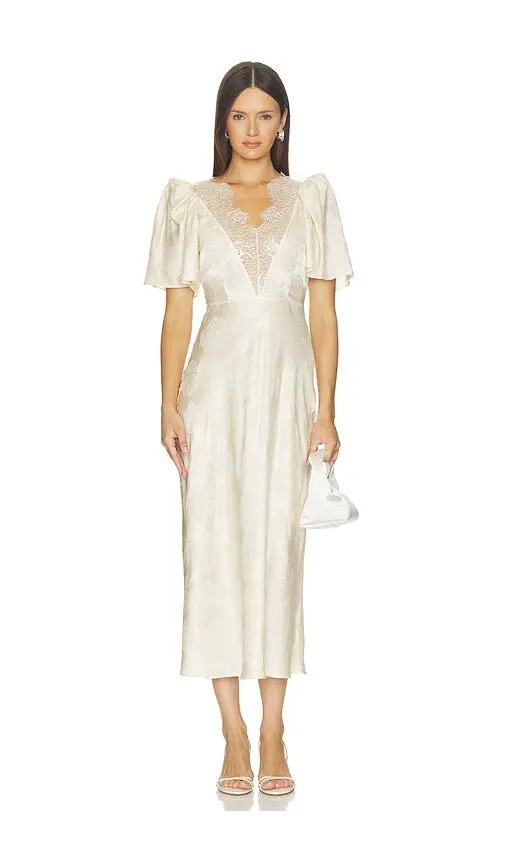 Ronny Kobo Philo Dress With Lace Trim - Beige