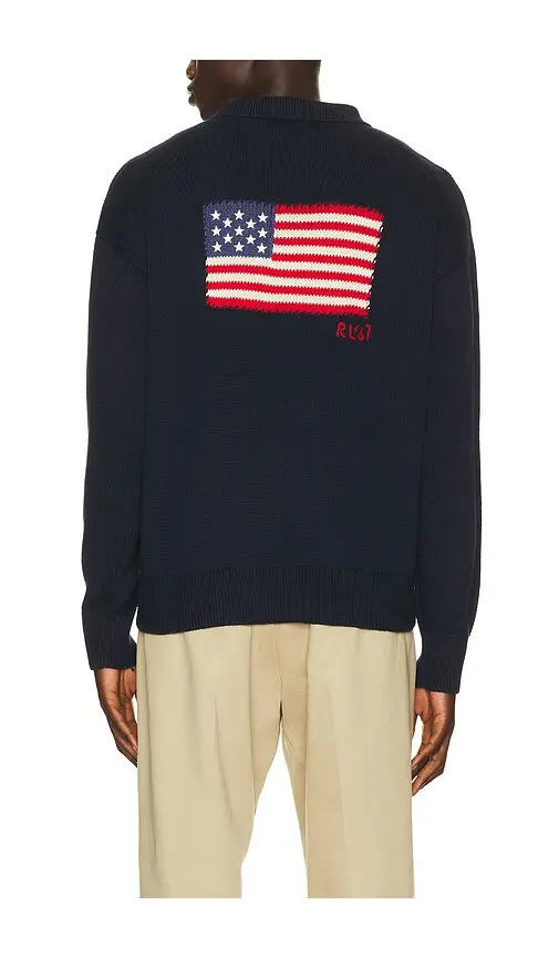 Polo Ralph Lauren Cotton Blend Novelty Flag Pullover Sweater