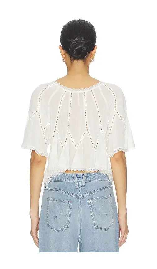 Free People Lace Trimmed Blouse