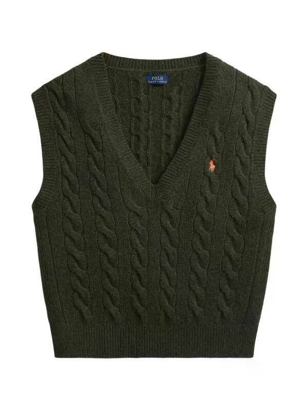 Polo Ralph Lauren Cable-knit V-neck Sweater - Green