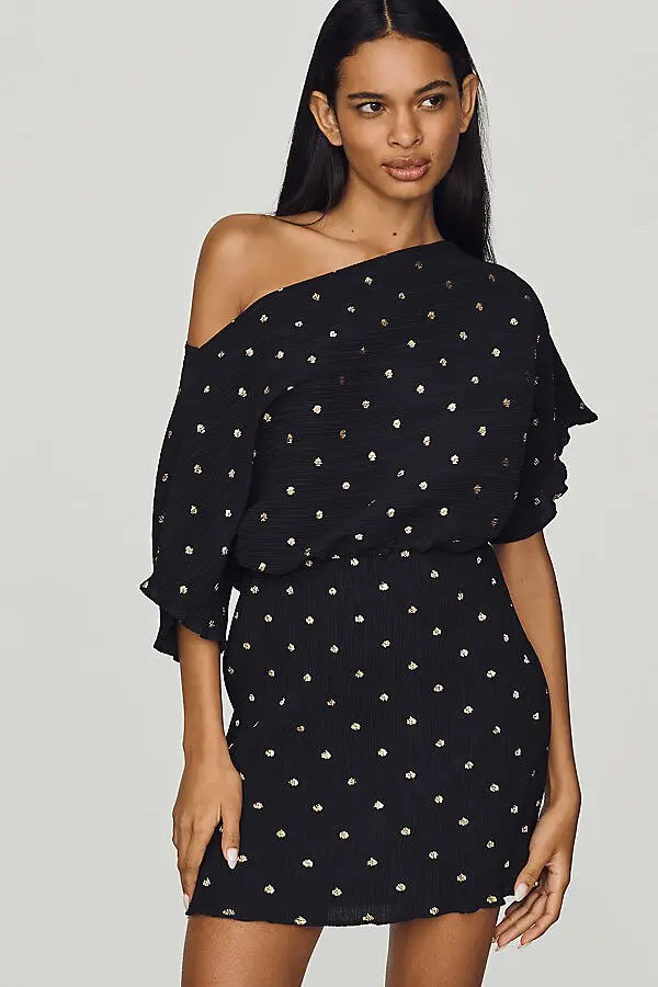 NEVER FULLY DRESSED Tilly Off-shoulder Mi Dress - Black