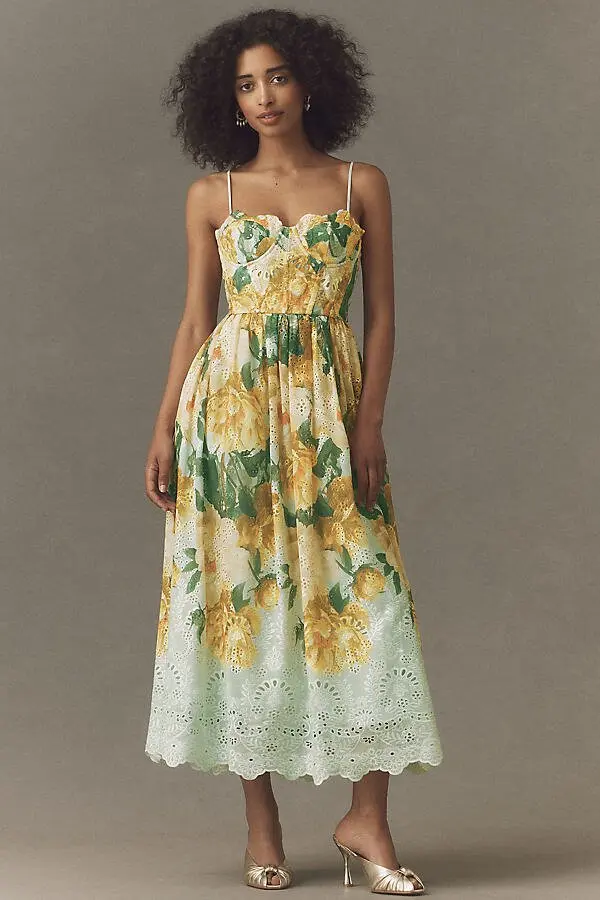 Bhldn Blooming Bustier Maxi Dress