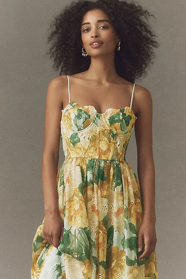 Bhldn Blooming Bustier Maxi Dress
