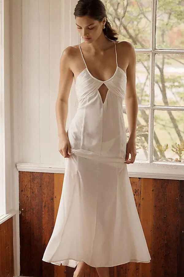 KILO BRAVA Sheer Slip Maxi Dress - Ivory