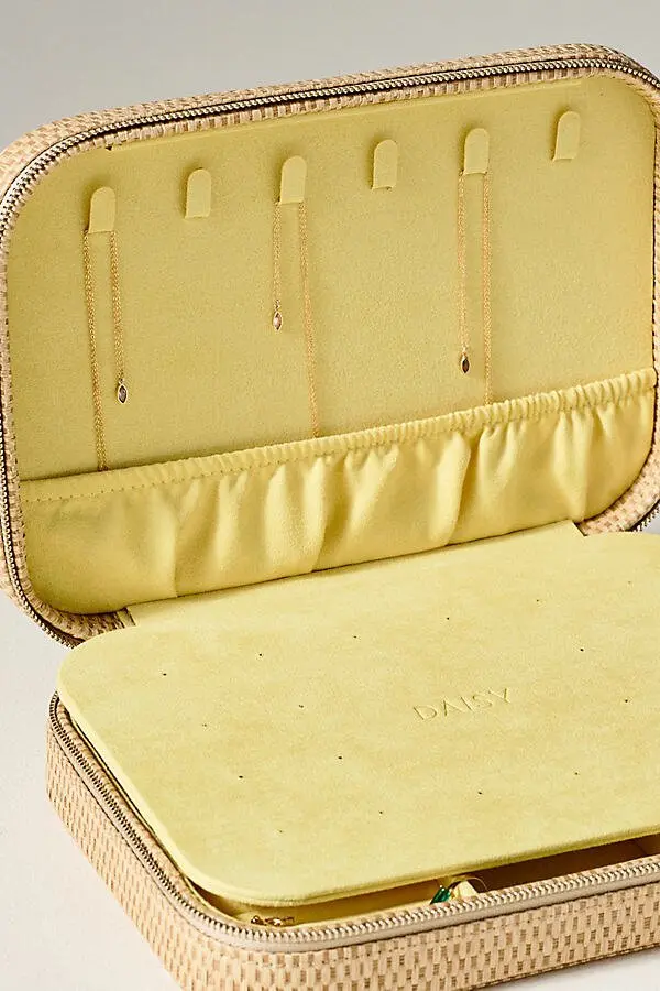Anthropologie Daisy London Patterned Travel Jewelry Case - Rattan