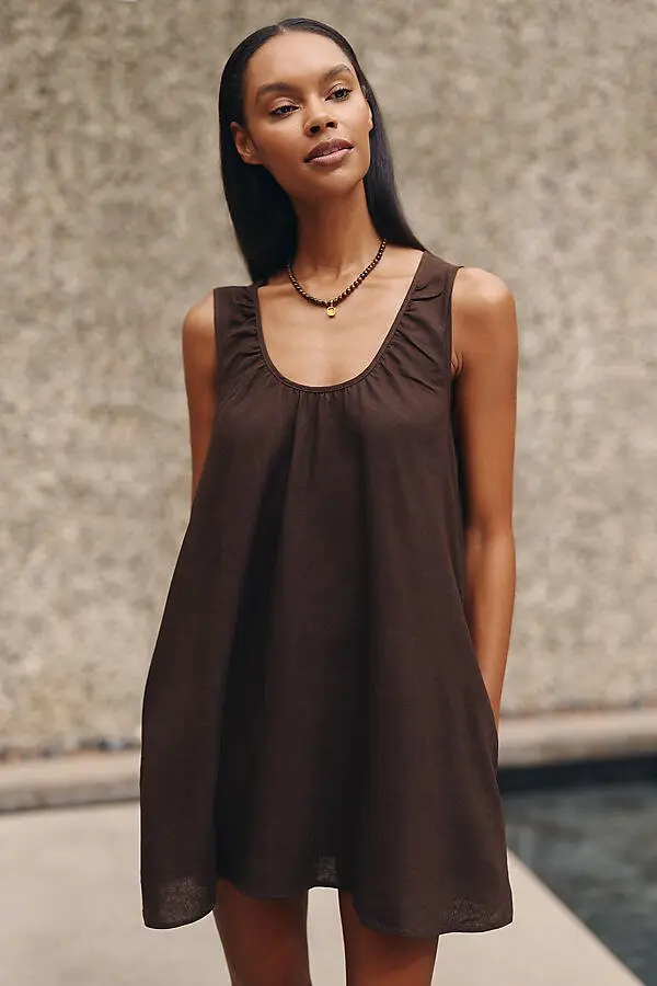 CELANDINE Len-blend Scoop Dress - Cocoa