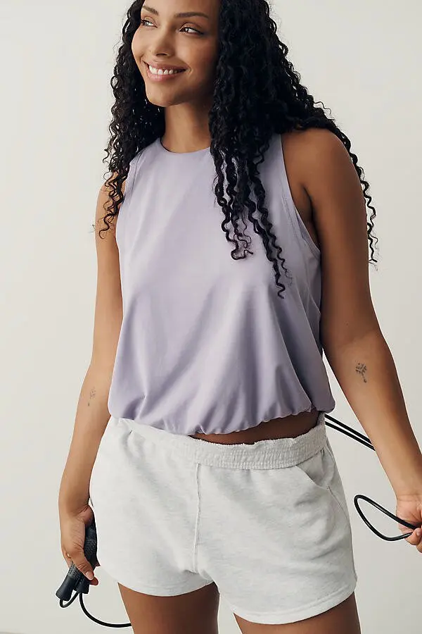 Daily Practice Bubble Twist Tank Top - Lavender Grey