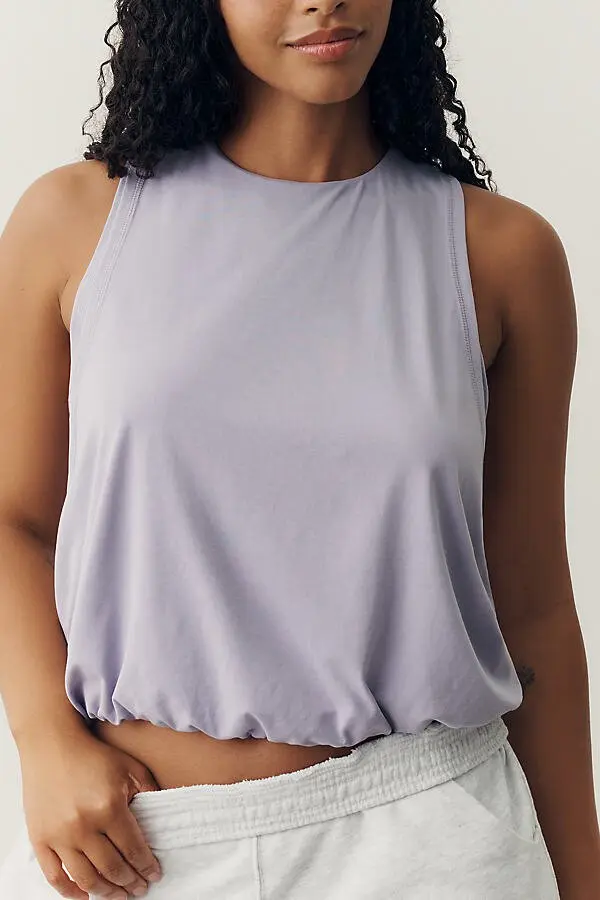 Daily Practice Bubble Twist Tank Top - Lavender Grey