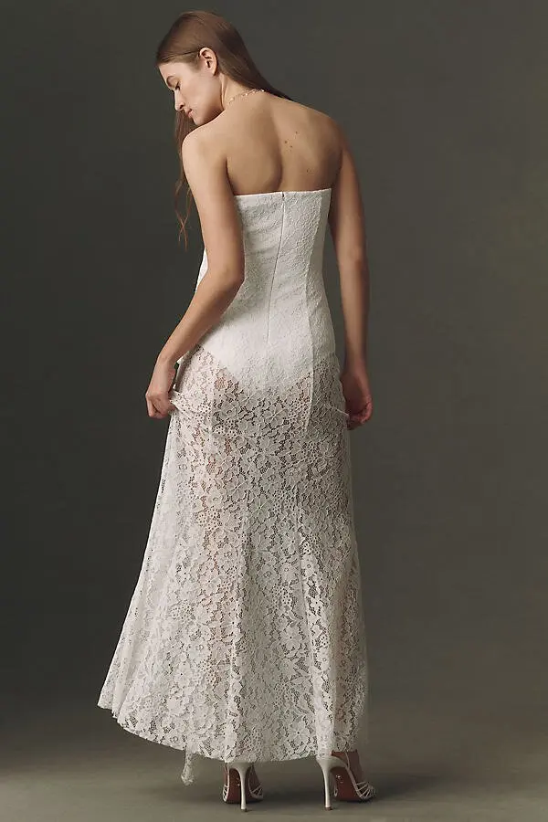 MARE MARE Strapless Lace Pickup Bodysuit Maxi Dress