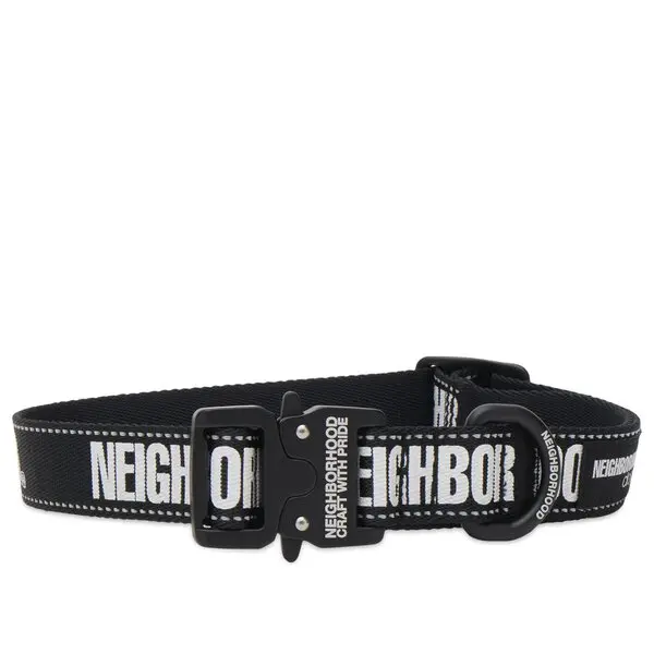 NEIGHBORHOOD Wide Dog Collar With Reflective Stripes - Black