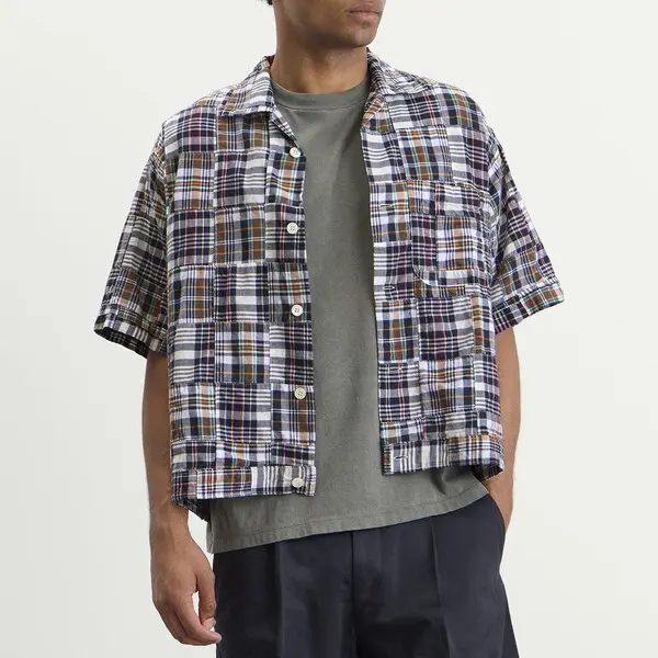 BEAMS Patchwork Madras Cabana Shirt