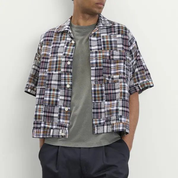 BEAMS Patchwork Madras Cabana Shirt