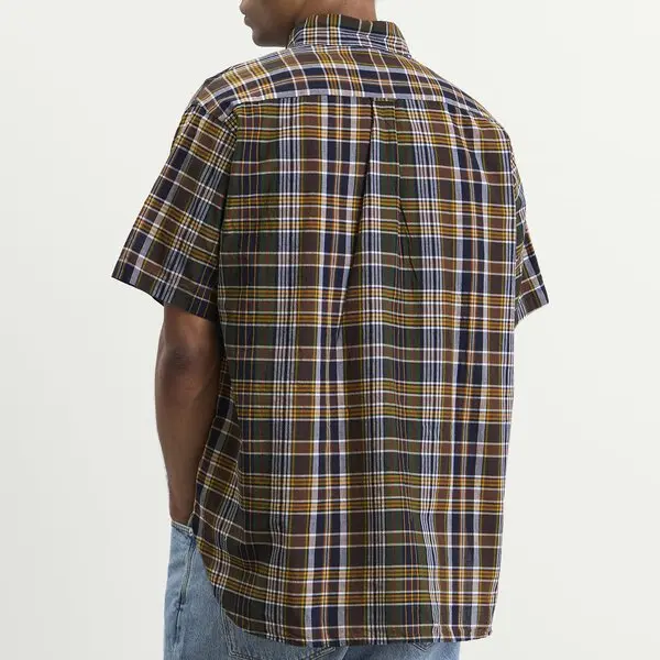 BEAMS Short Sleeve Button Down Madras Shirt