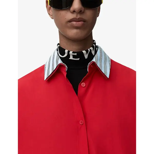 Loewe Embroidered Cotton Shirt Dress