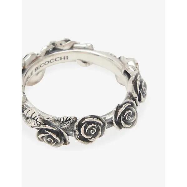 Emanuele Bicocchi Rose Embellished Sterling Ring
