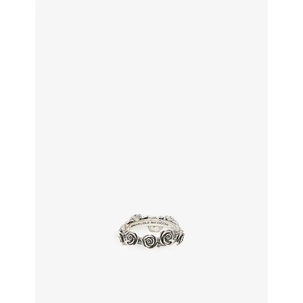 Emanuele Bicocchi Rose Embellished Sterling Ring