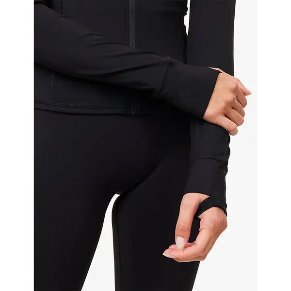 ADANOLA Ultimate Zip-through Stretch-woven Top - Black