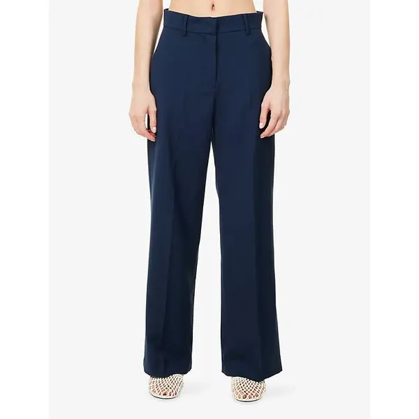 Max Mara Visivo Straight-leg Wool Trousers - Navy