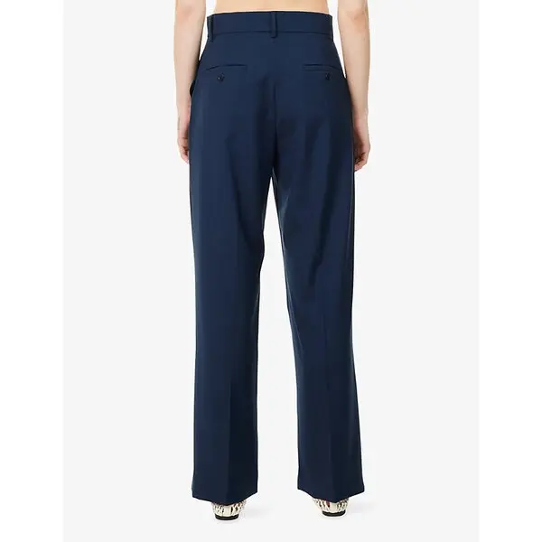 Max Mara Visivo Straight-leg Wool Trousers - Navy