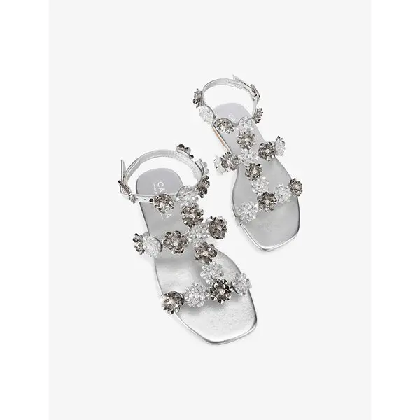Carvela Embellished Floral Flat Sandals