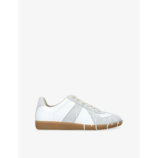 MAISON MARGIELA Replica Paint Leather Trainers - White