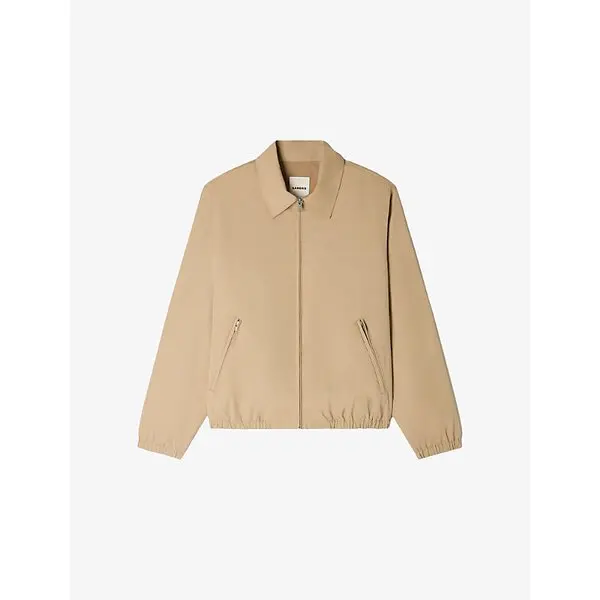 Sandro Collared Zip-up Cotton-blend Jacket