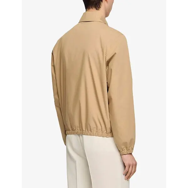 Sandro Collared Zip-up Cotton-blend Jacket