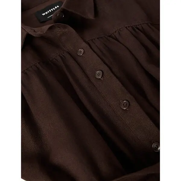 Whistles Collared Short-sleeve Utility Linen Jumpsuit
