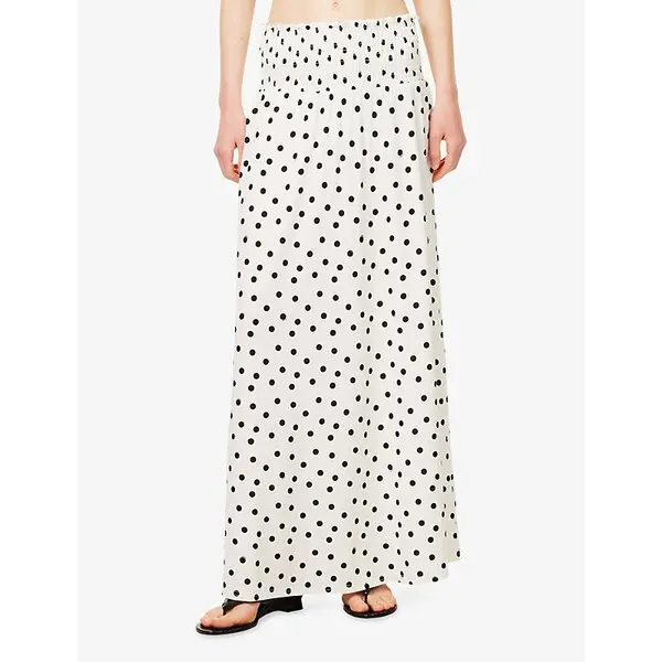 SAMSOE SAMSOE Polka Dot Midi Skirt