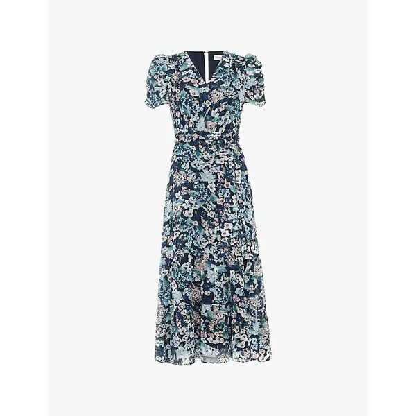 PHASE EIGHT Azalea Floral-print Woven Midi Dress