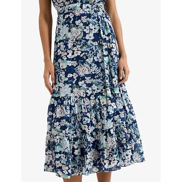 PHASE EIGHT Azalea Floral-print Woven Midi Dress