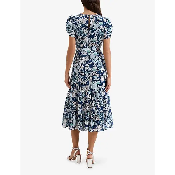 PHASE EIGHT Azalea Floral-print Woven Midi Dress