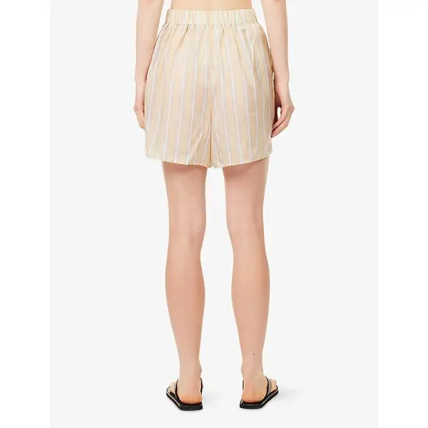 THE FRANKIE SHOP Lui Striped Woven Shorts - Yellow